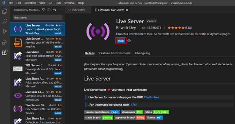 Visual Studio Code Live Server | Step by Step